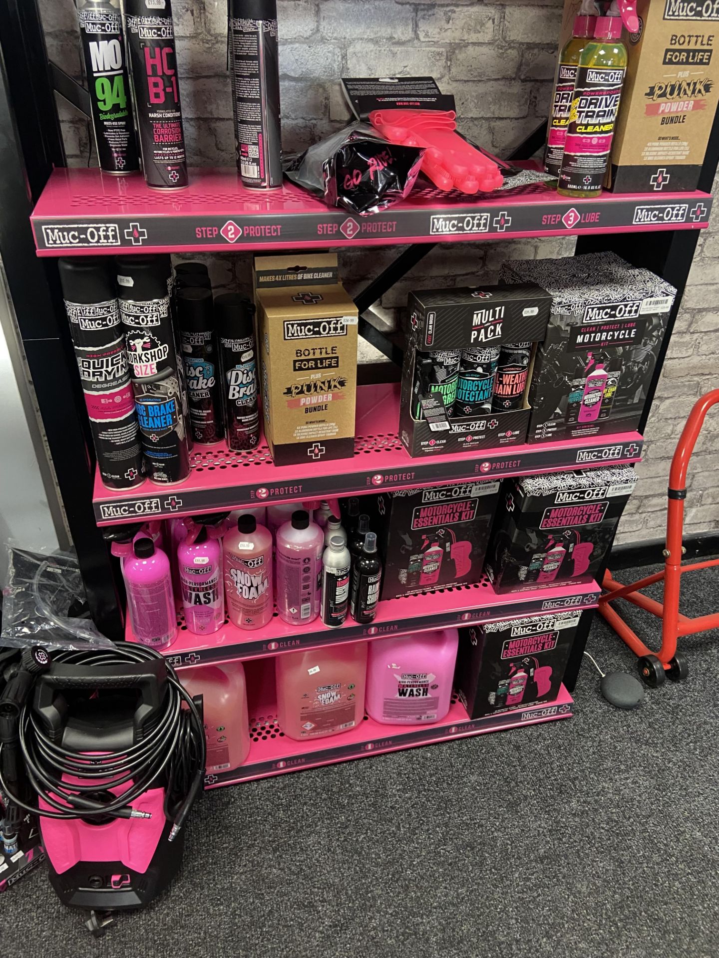 Muc-off Stock, in one area, Stand not included Please read the ...