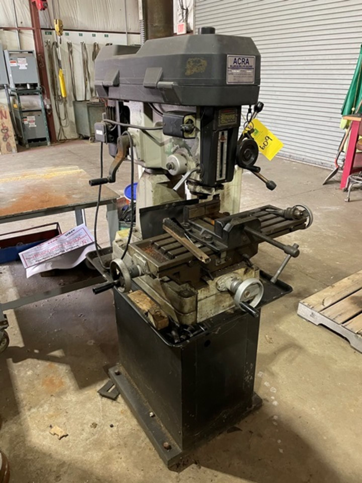 Acra Model #RL-80 Bench Type Mill/Drill, Mounted on Base, Rigging Fee: $250