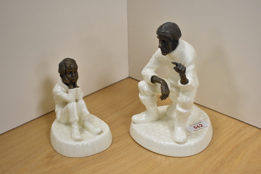 Two Minton bronze and ivory porcelain figures 'Travellers Tales' MS1 ...