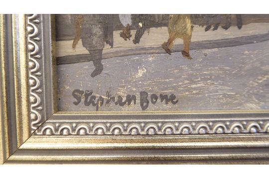 Stephen Bone - a city of London street scene, St. Paul's in the centre ...