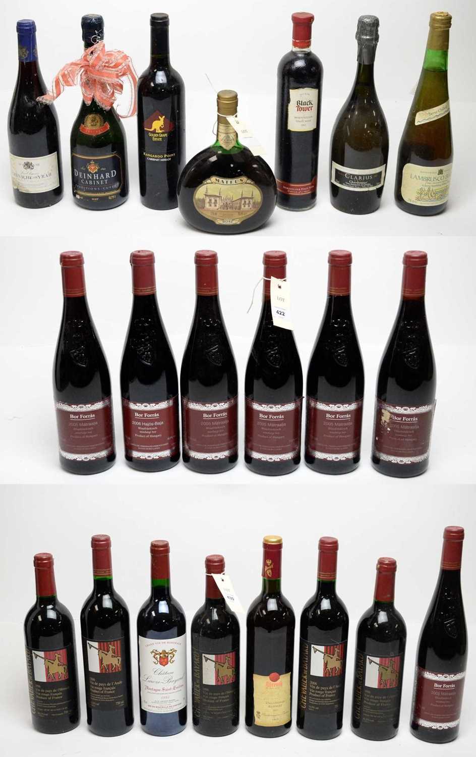 Six bottles of Hungarian Bor Forras 2005 Matraalja red wine, 75cl ...