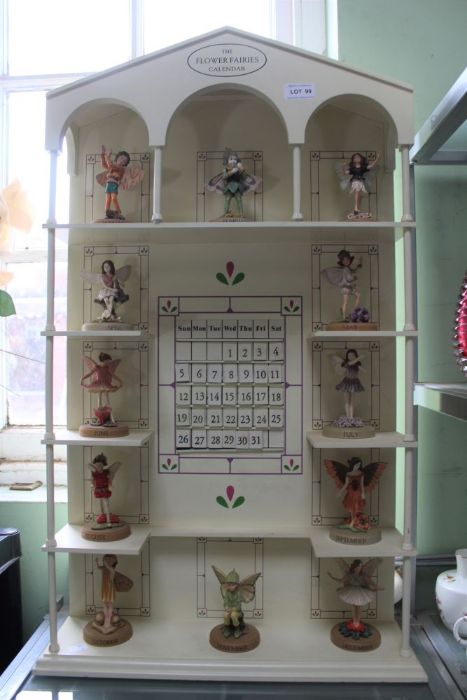Danbury Mint Flower Fairies perpetual calendar with 12 figures of the ...