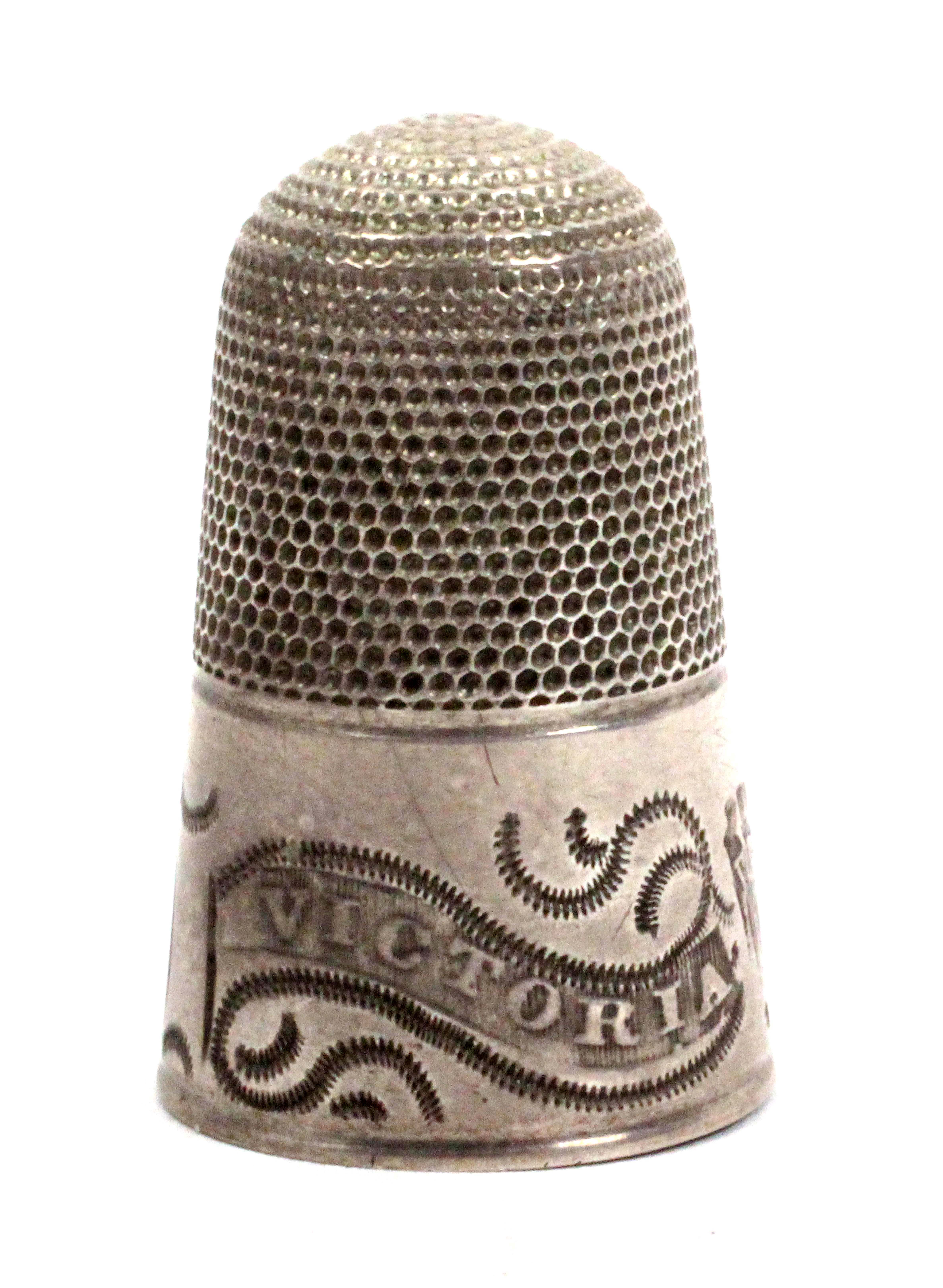 A scarce silver Royal commemorative thimble 'Victoria Our Hope', of ...