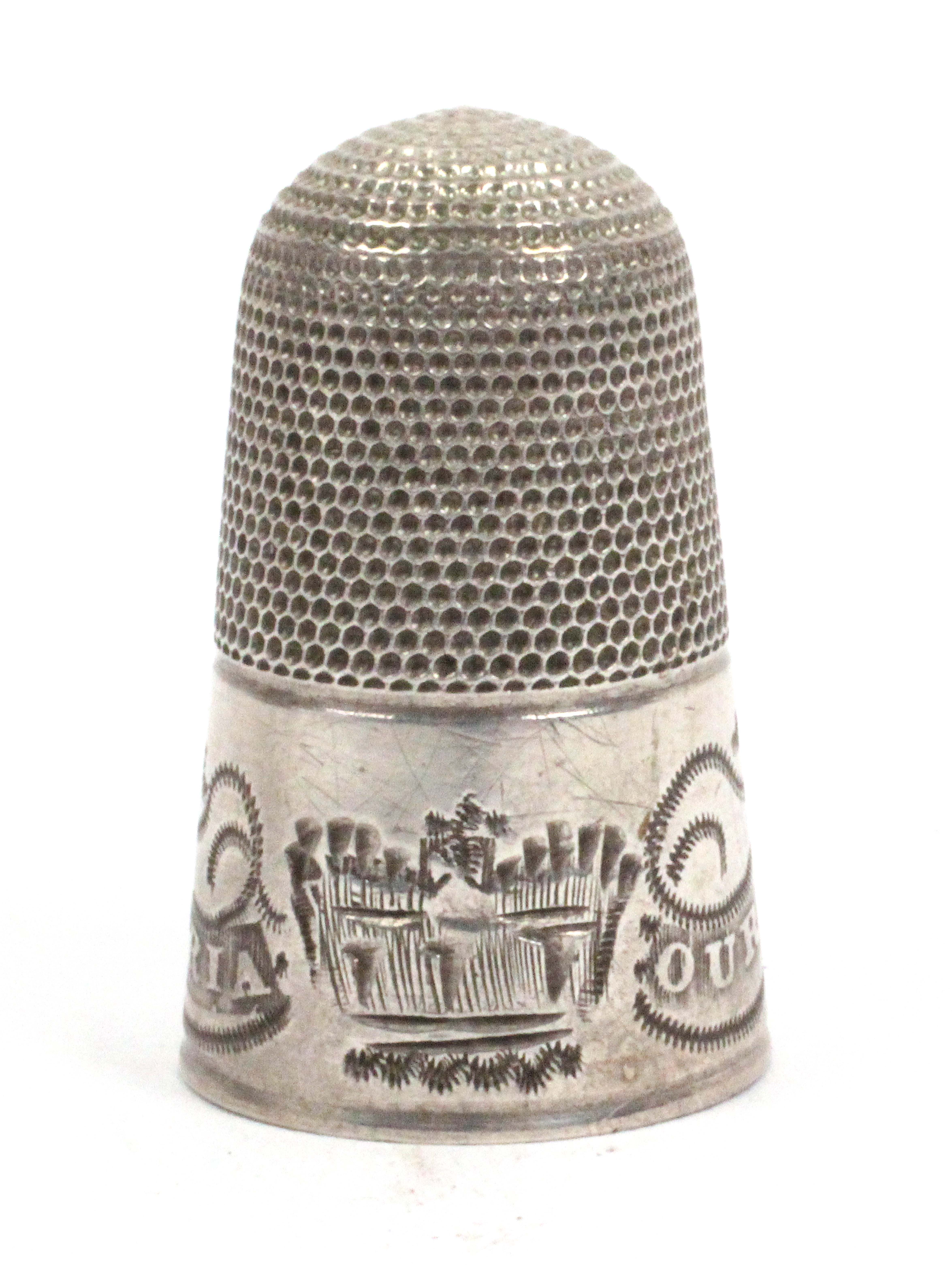 A scarce silver Royal commemorative thimble 'Victoria Our Hope', of ...
