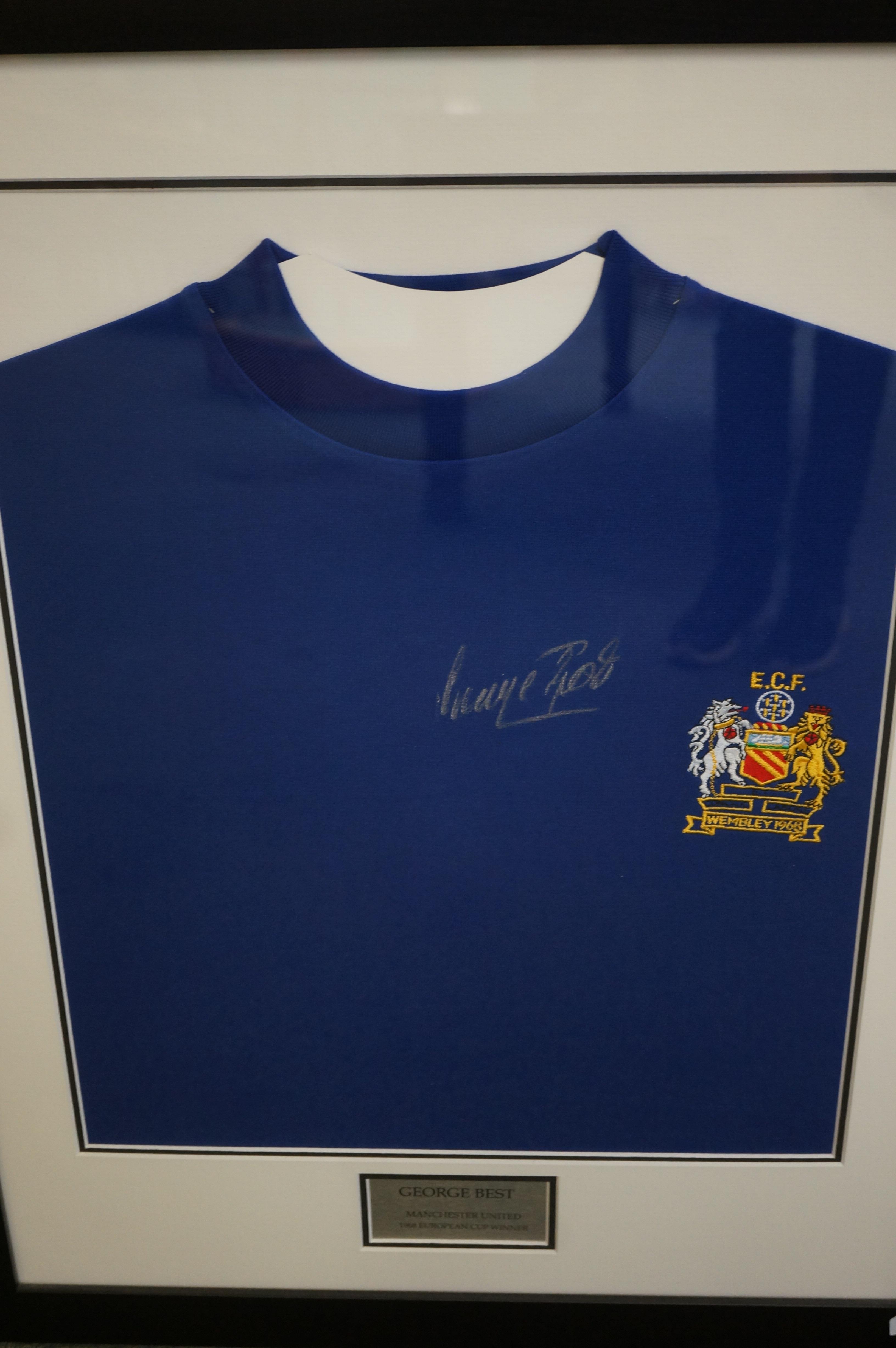 Signed Manchester United shirt 'George Best 1968 European cup winner ...