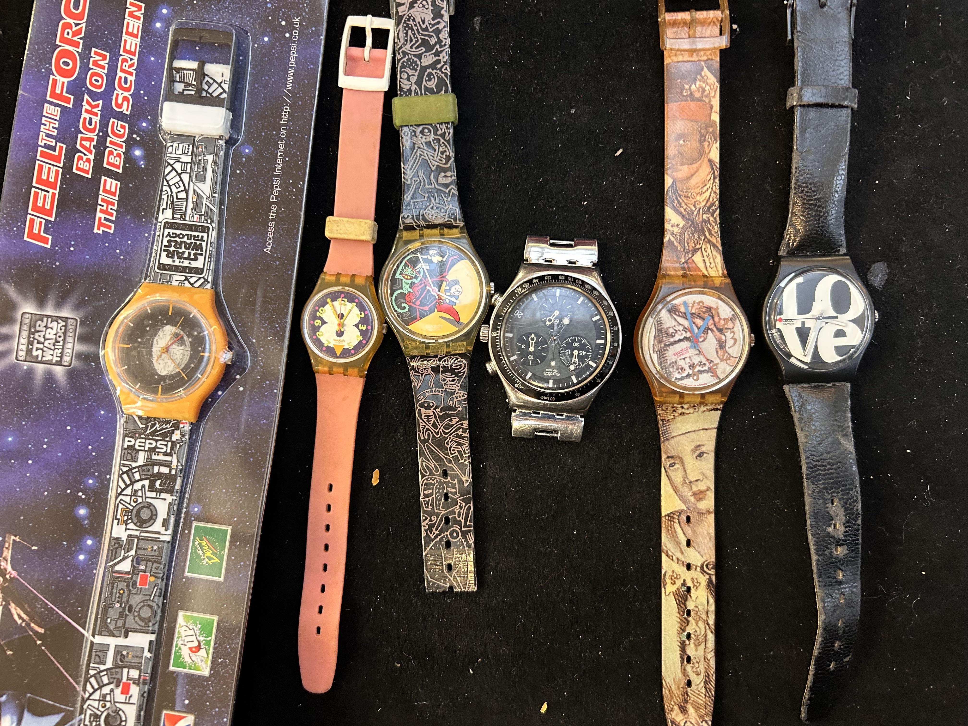 Collection of Swatch watches