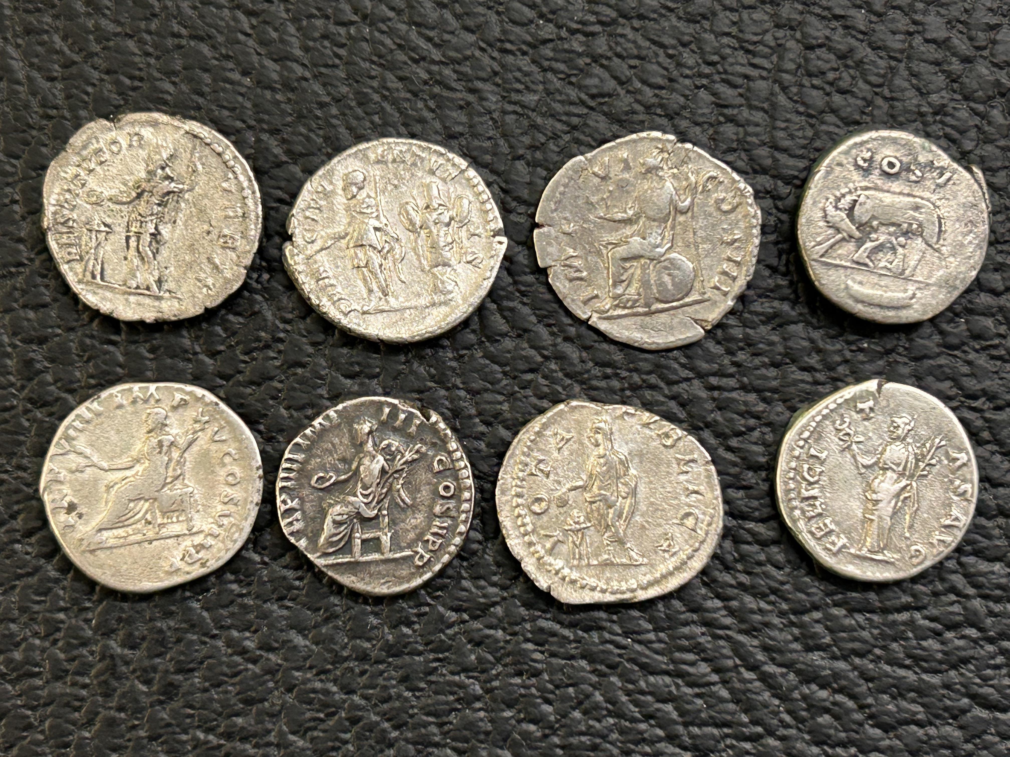 8 Roman silver coins