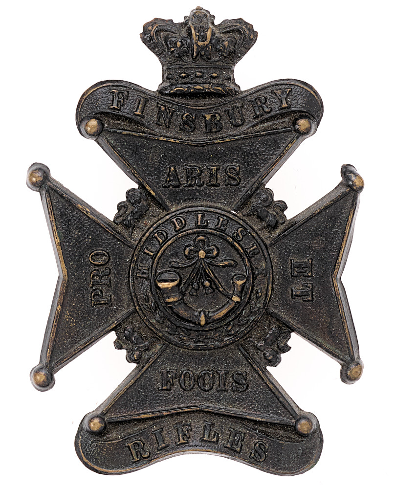 Badge. Finsbury Rifles Victorian glengarry badge. Good scarce die ...