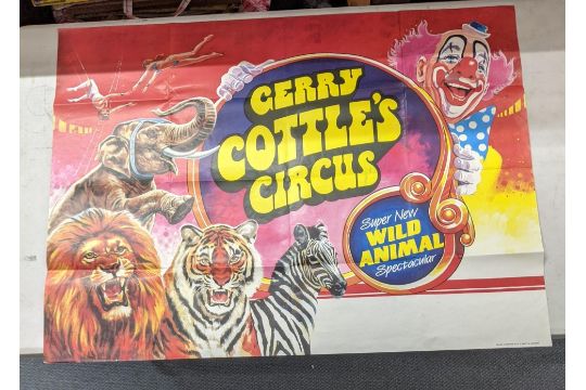 Gerry Cottles Circus, promotion poster circa 1970's, folded, 30 inches ...