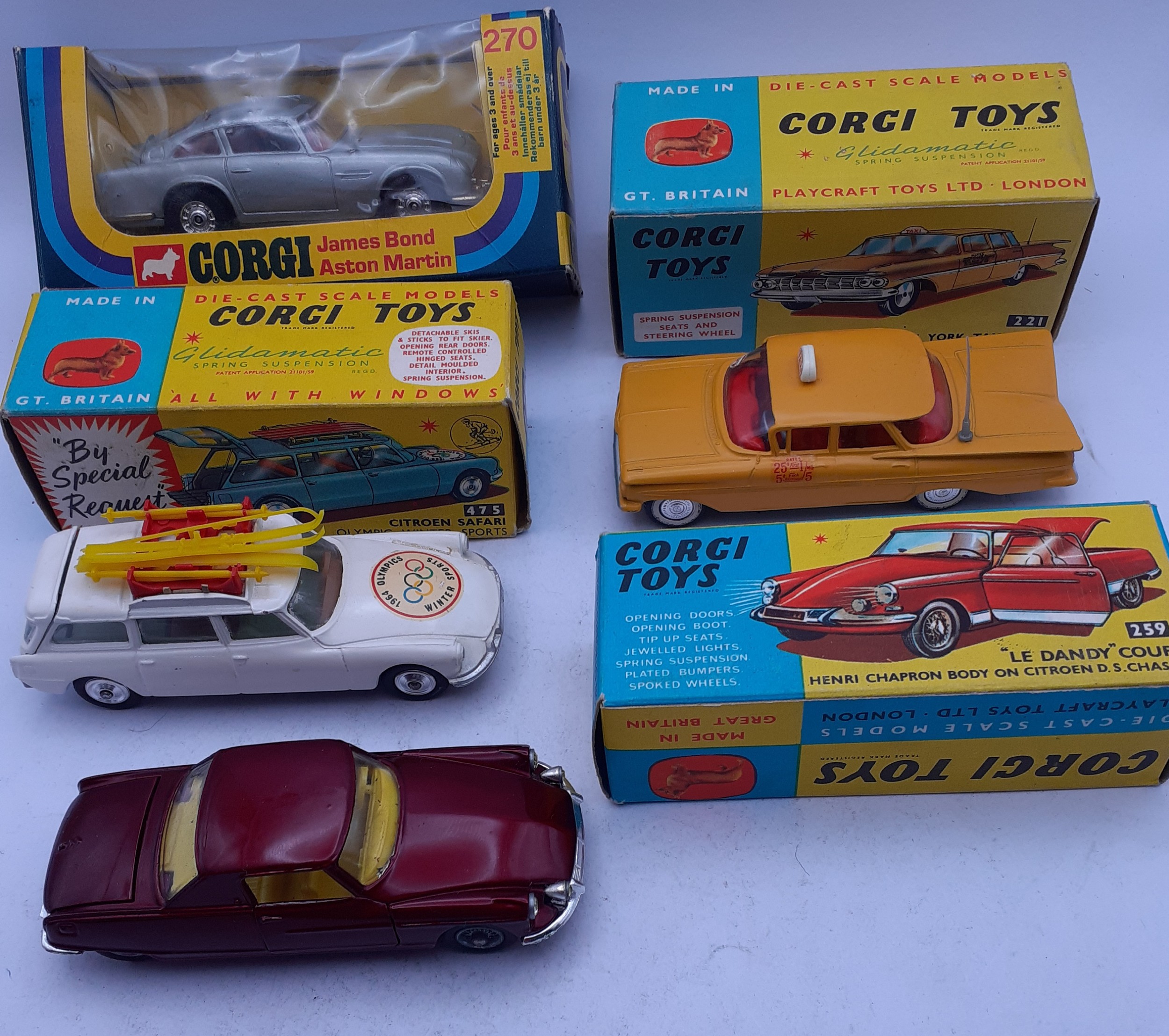 A boxed Corgi Toys'La Dandy' coupe 259 toy car together with a Citroen ...
