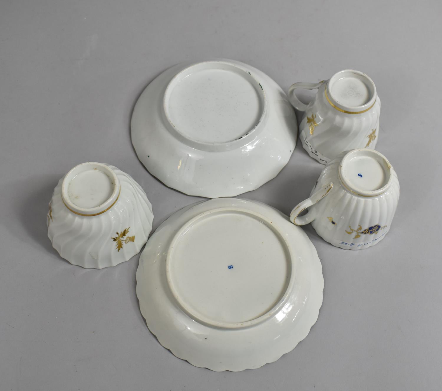 A Late 18th Century Caughley Trio, C.1775 to Comprise Cup, Teabowl and ...