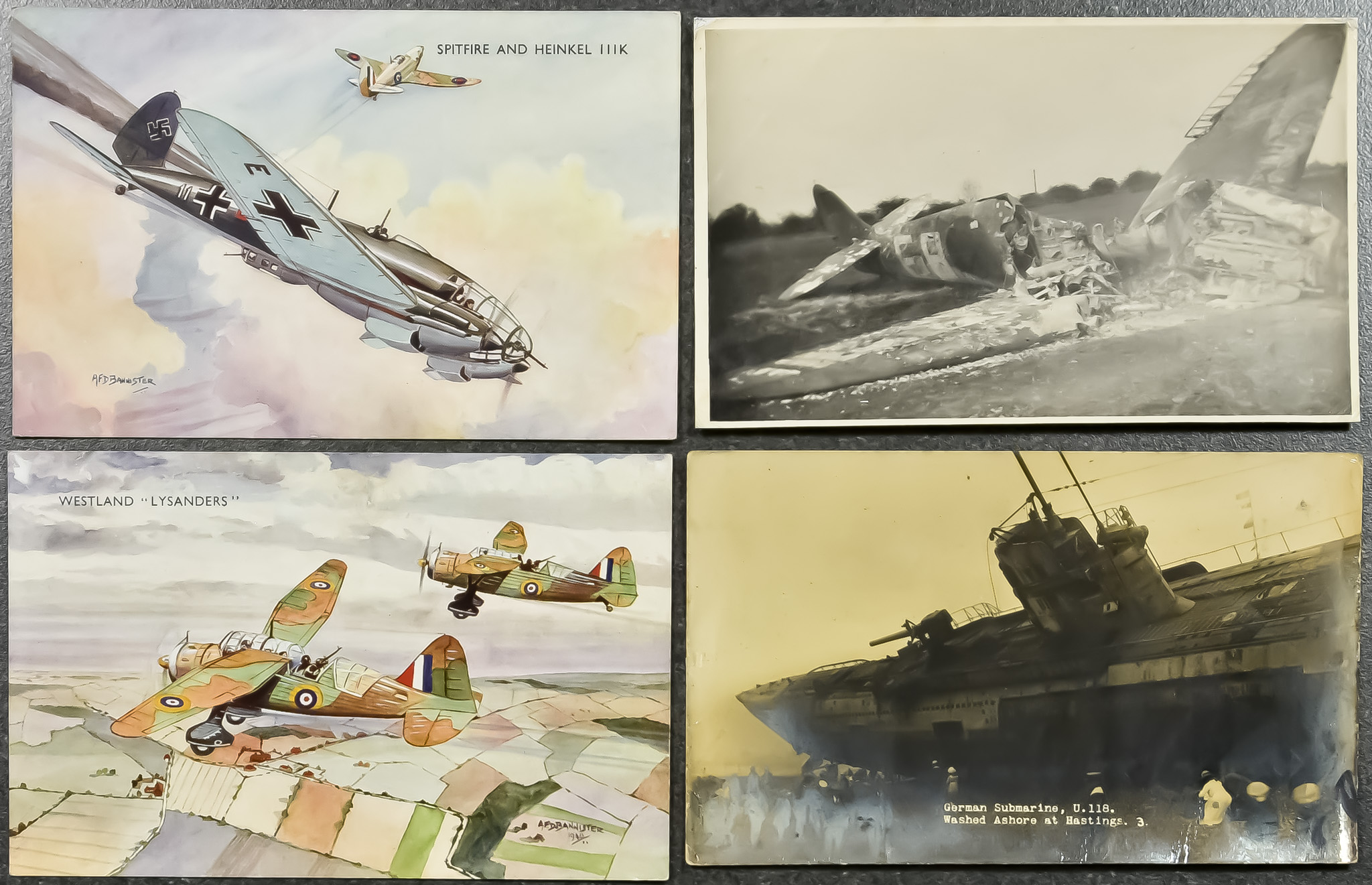 Two Postcard Albums, Early 20th Century, including - Bonzo, trench ...
