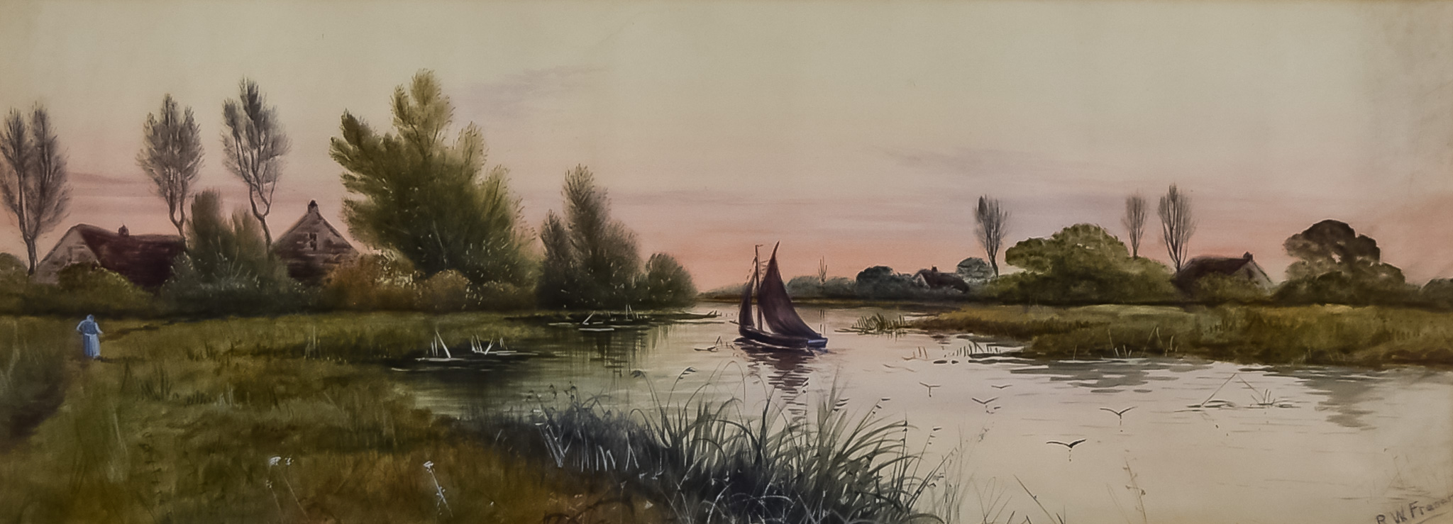 Robert Winchester Fraser (1848-1906) - Pair of watercolours - River ...