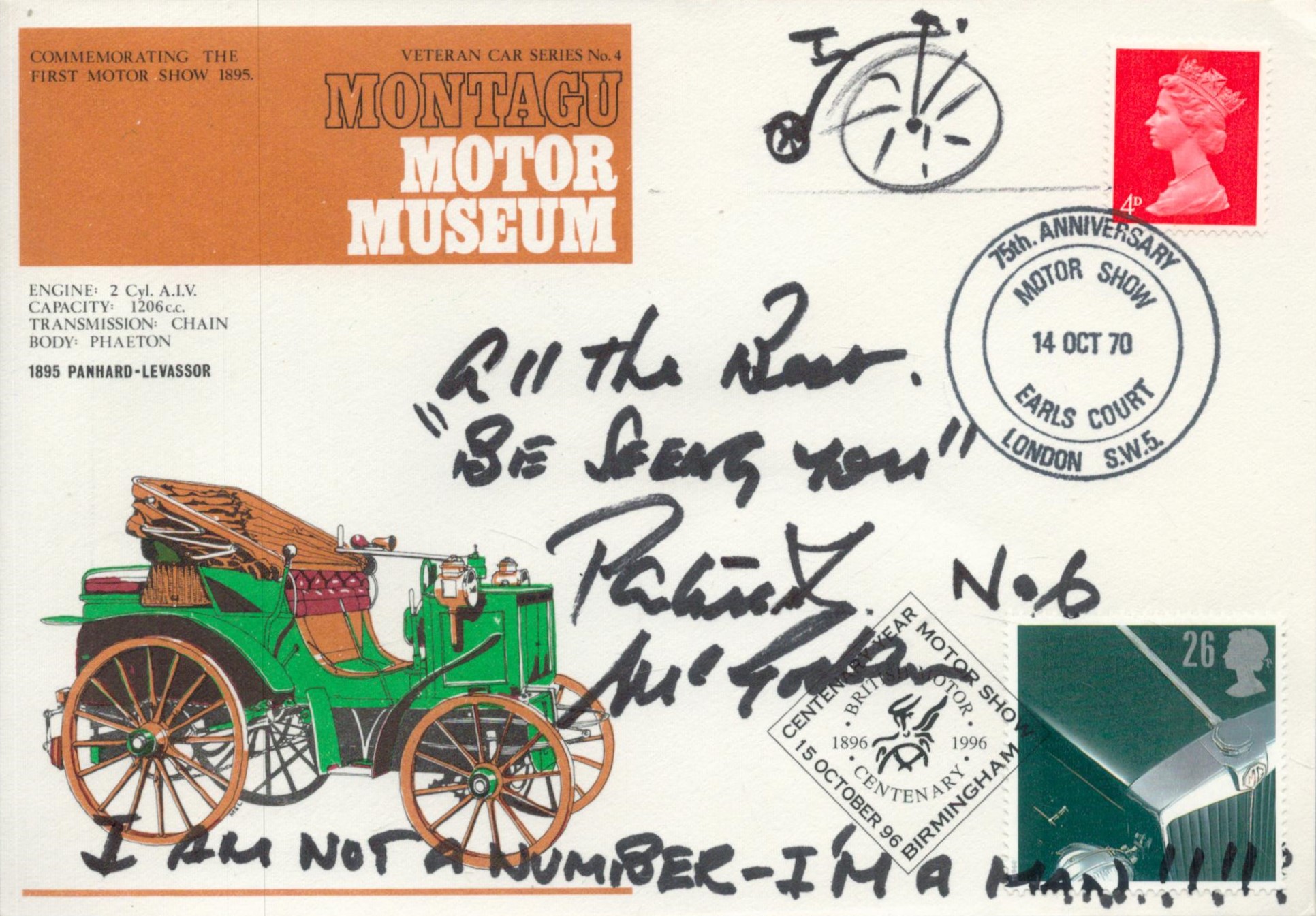 TV and Film. Irish American Actor Patrick McGoohan Signed Montagu Motor ...