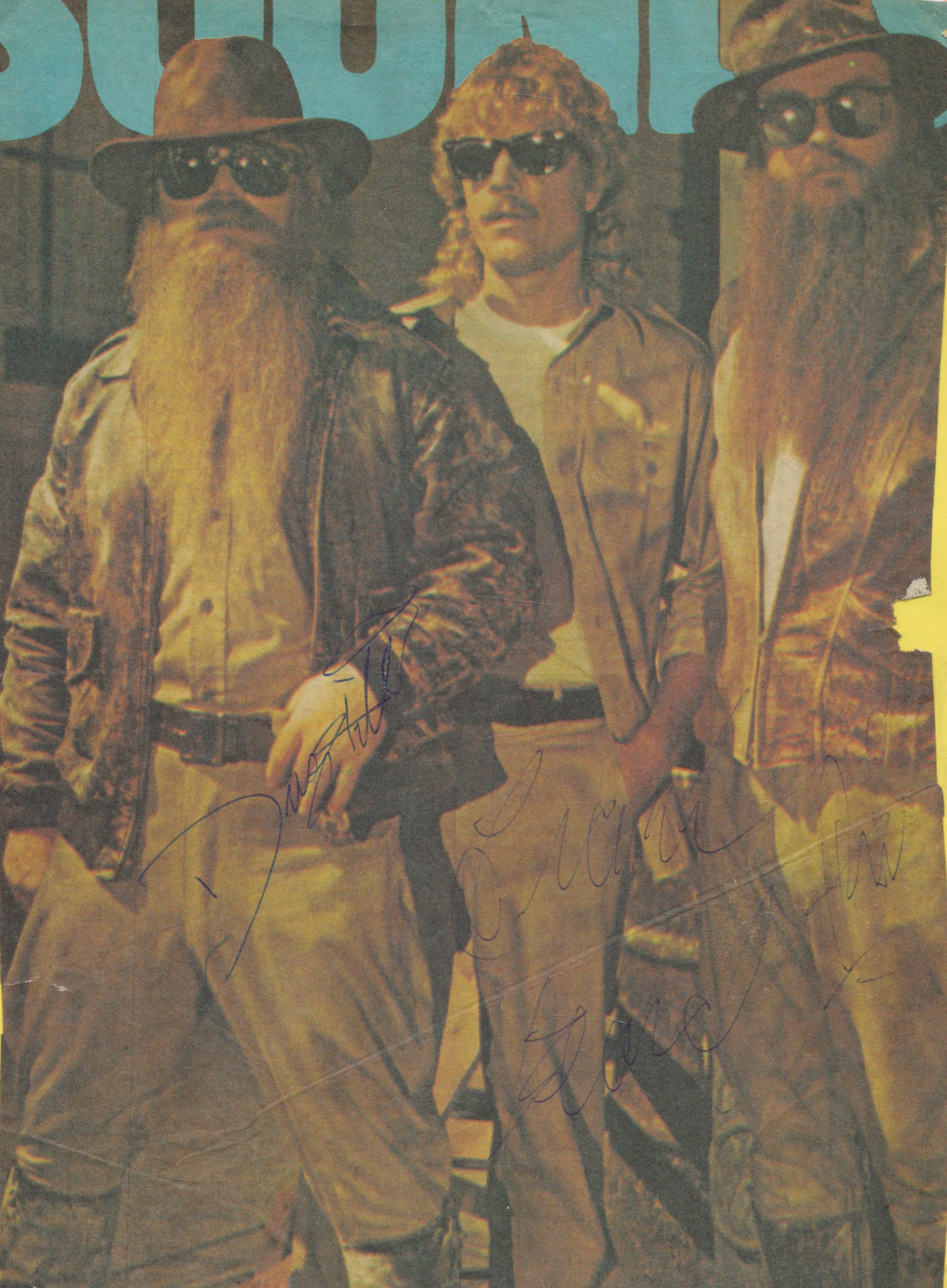 ZZ Top multi signed 10x8inch colour magazine photo signatures include ...