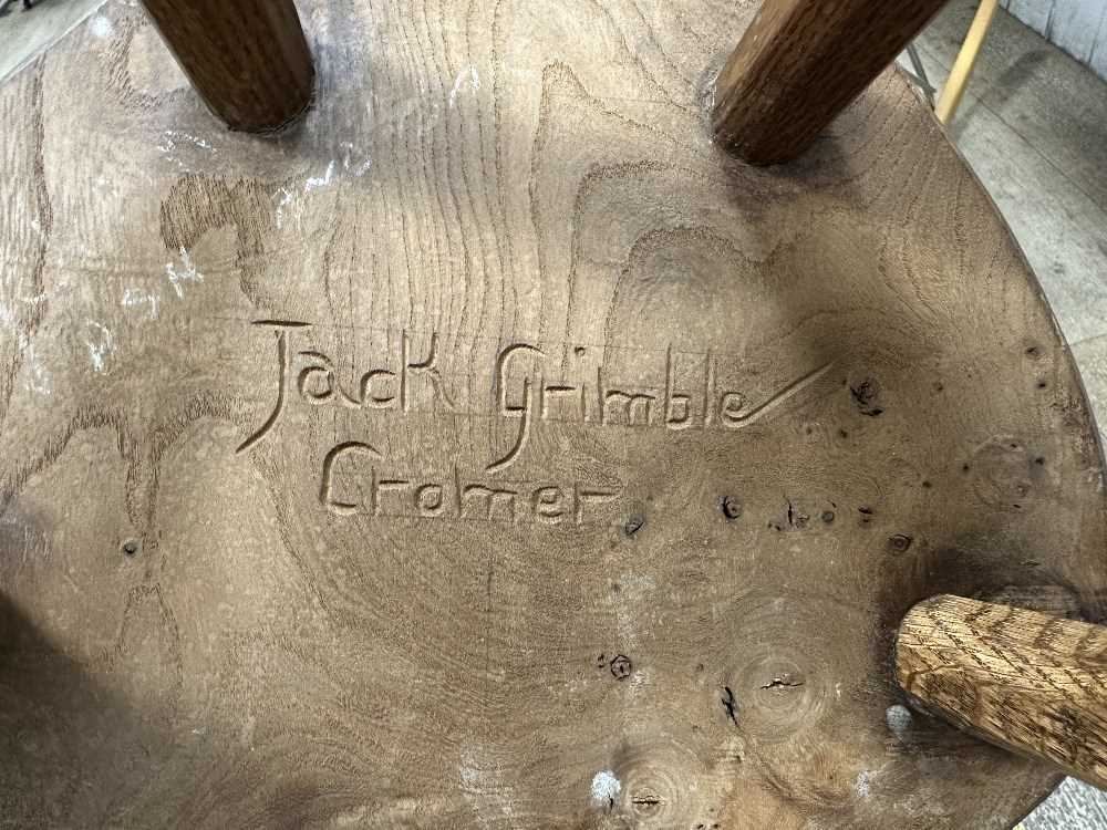 Jack Grimble of Cromer, an ash and elm spinning or side chair, the ...