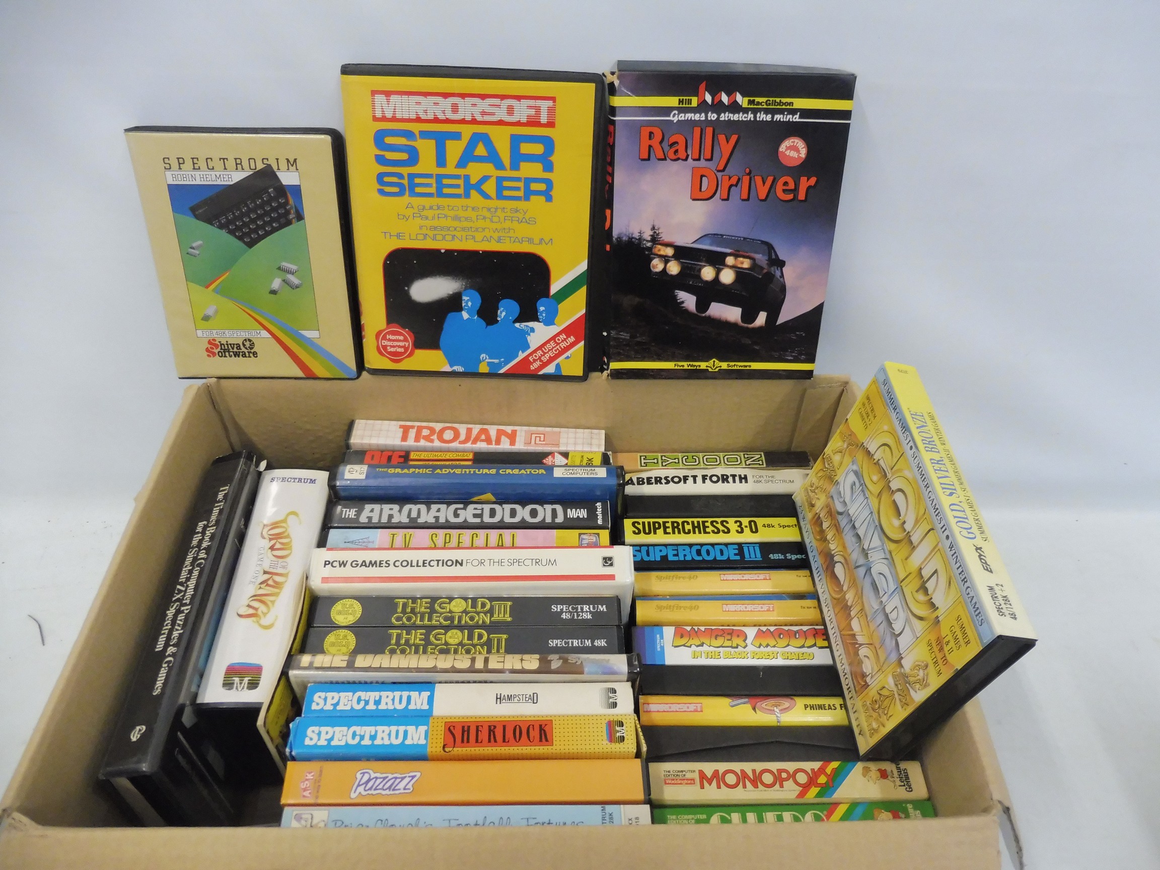 A box of retro gaming, various consoles, unchecked.
