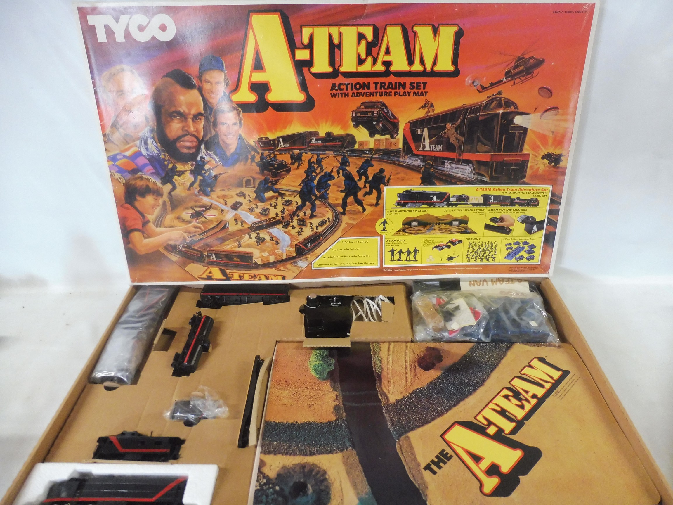 A large Tyco A Team action train set.