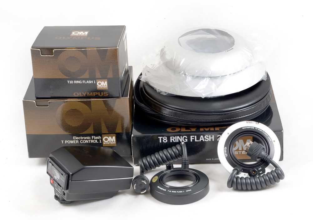 Olympus T8 & T10 Ring Flash Units. Comprising a T8 Ring Flash 2 ...