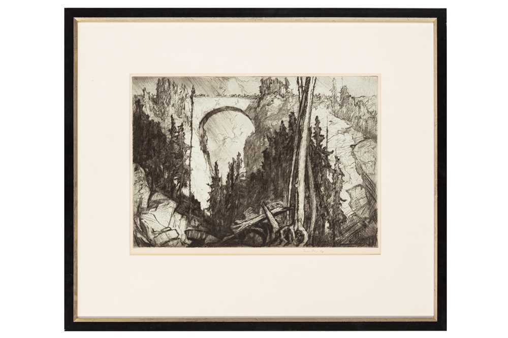 Brangwyn (Sir Frank) Alpine Bridge, etching and drypoint, signed in ...