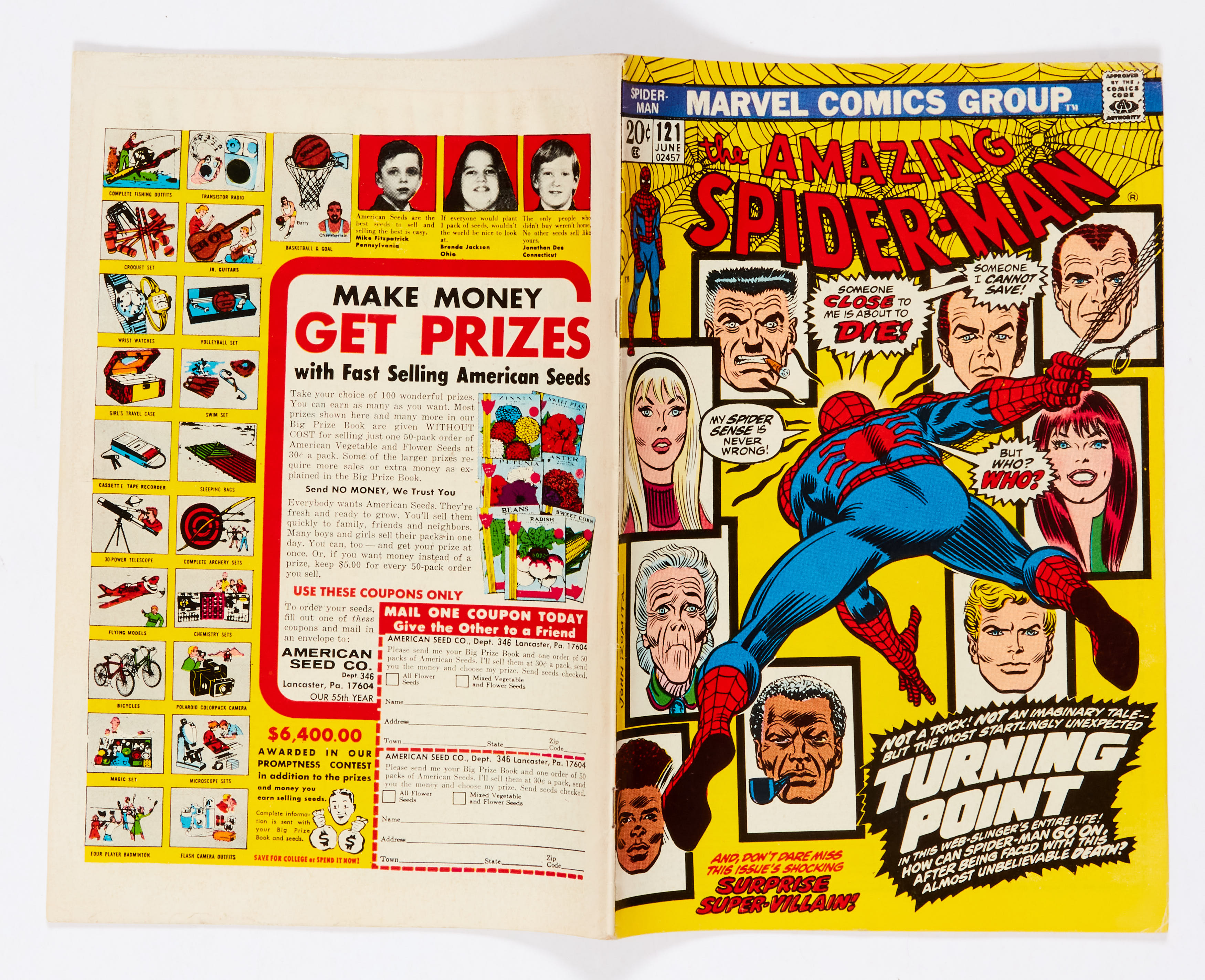 Amazing Spider-Man 121 (1973). Cents copy. Wrinkling to top half of ...