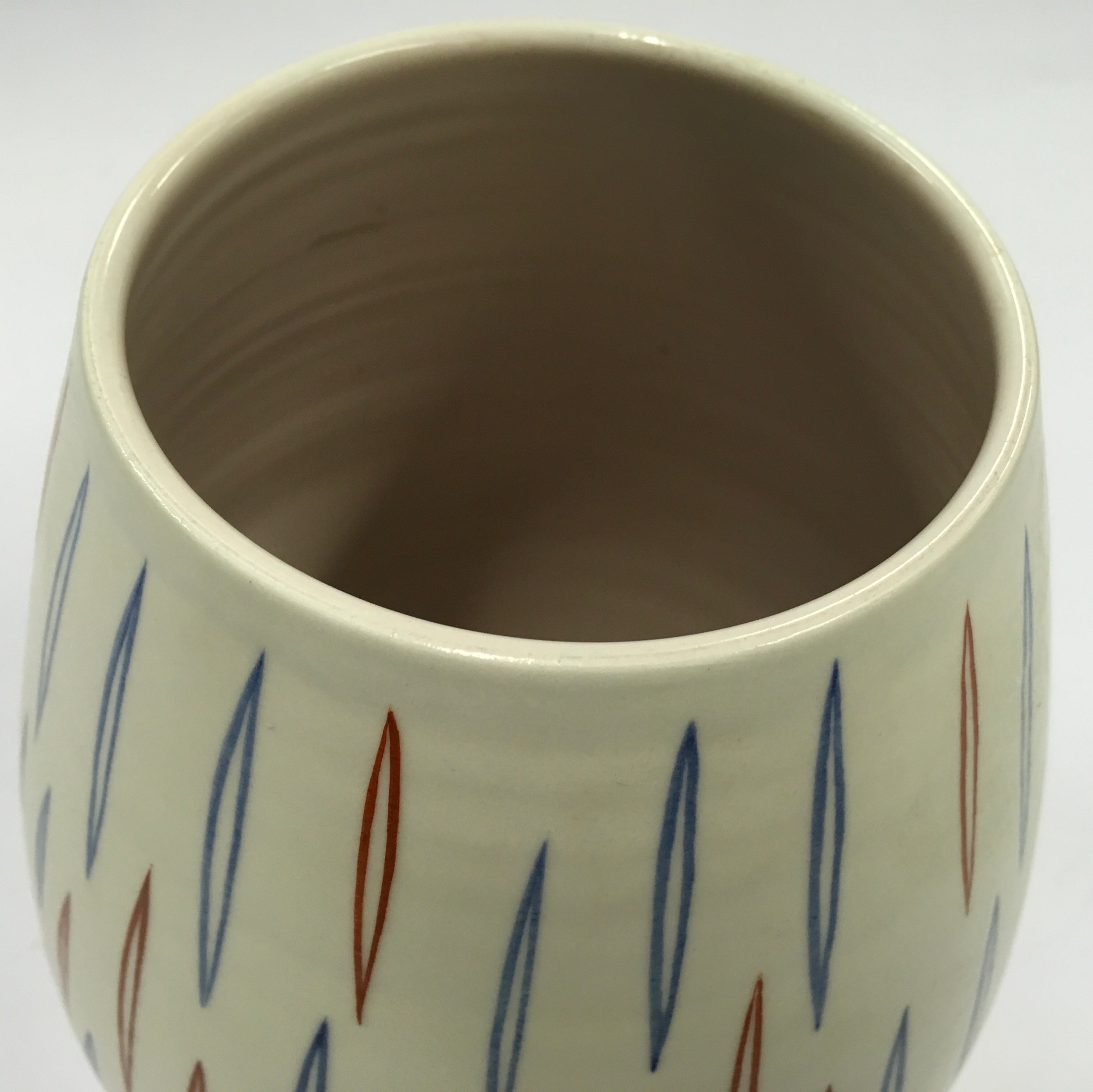Poole Pottery Freeform shape 716 PV pattern (burst pattern) vase 7.8" high.
