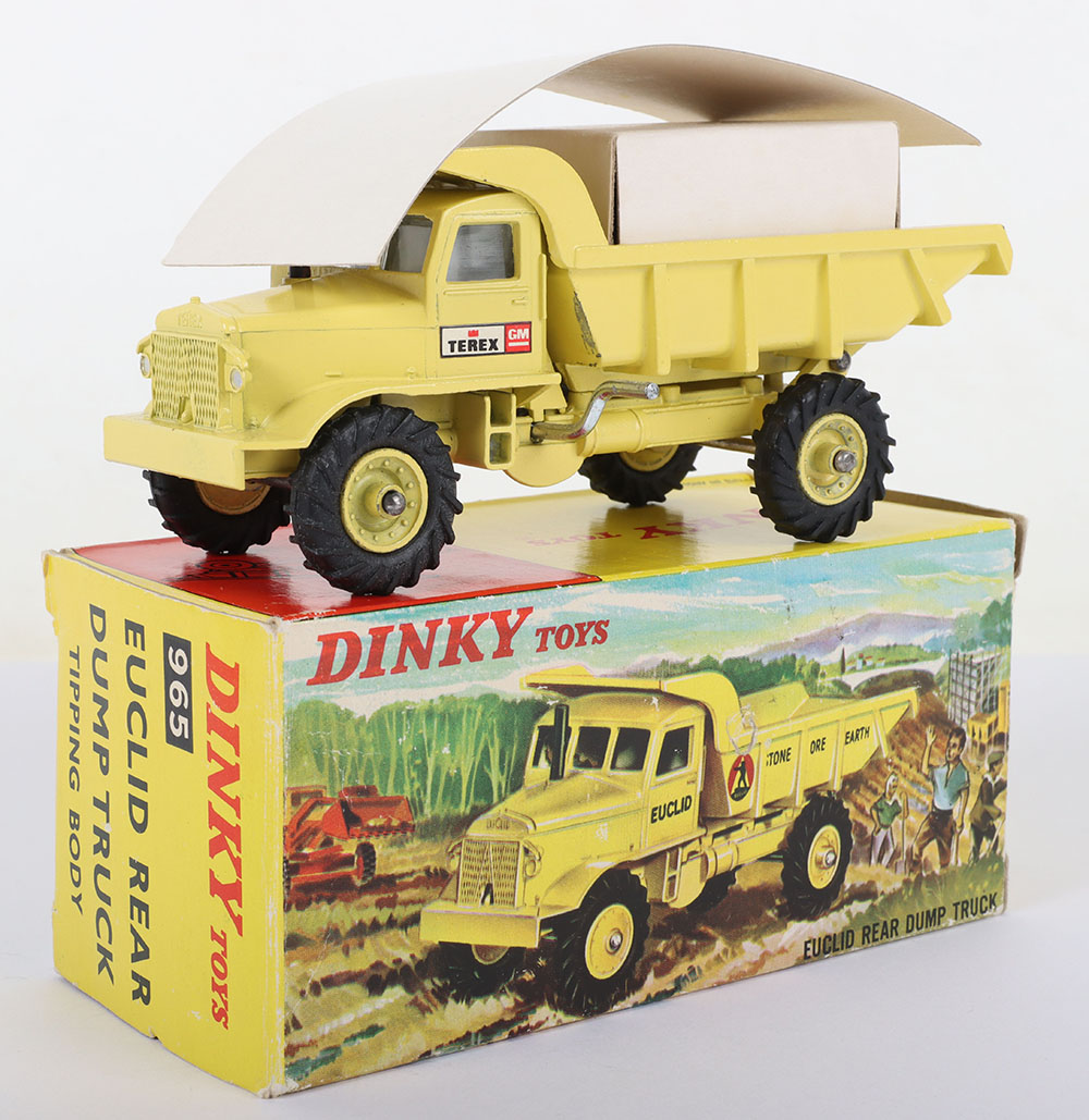 Scarce Dinky Toys 965 Terex Euclid Rear Dump Truck, pale yellow body ...