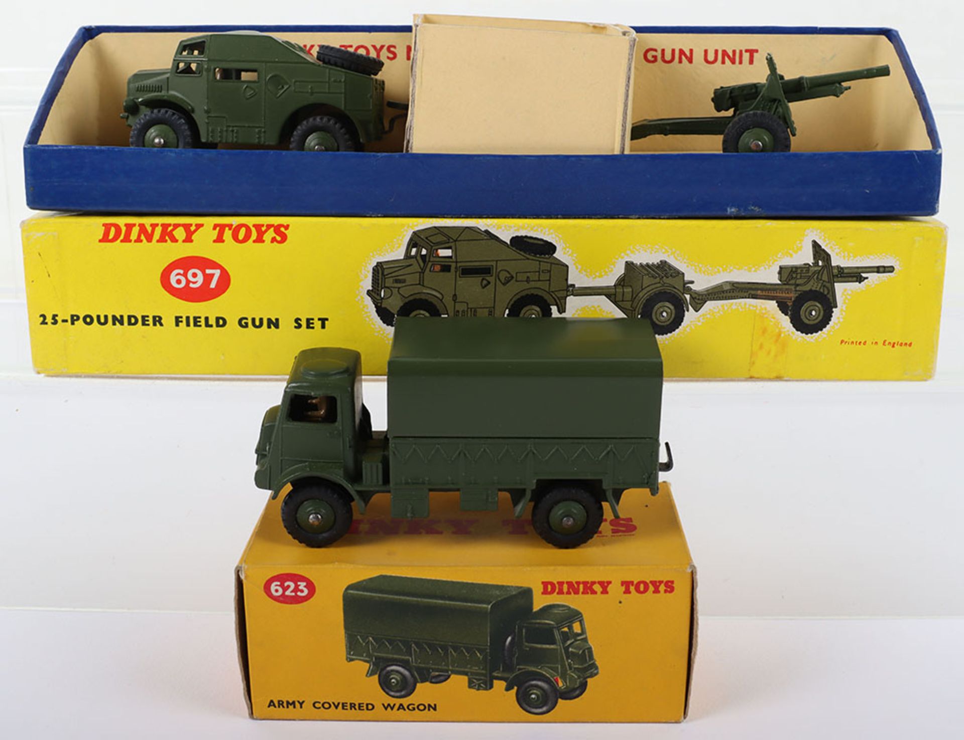 Dinky Toys 623 Army Covered Wagon, military green, in yellow ...