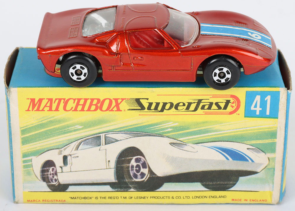 Matchbox Superfast 41c Ford GT, metallic bronze body, red interior ...