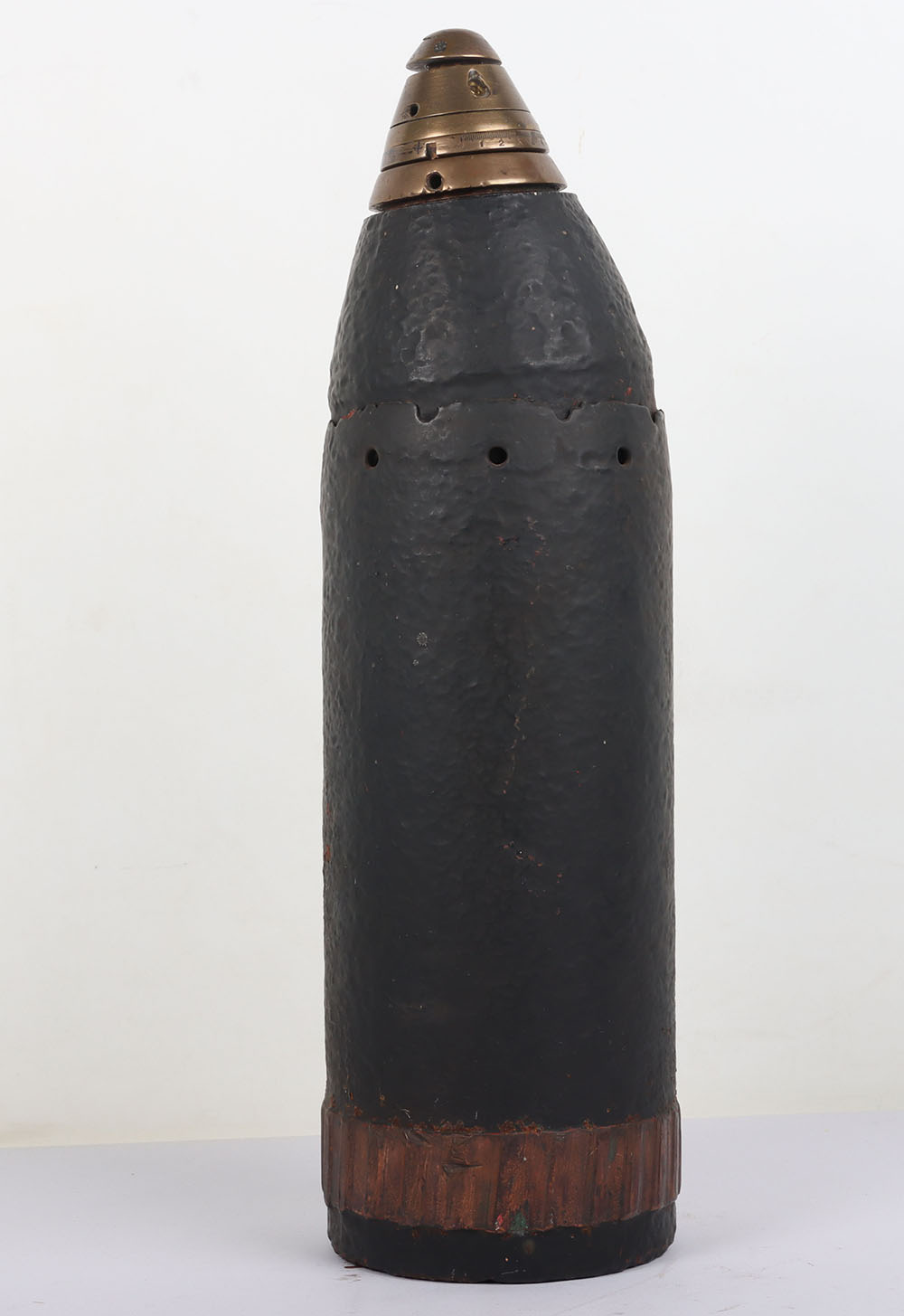 Large WW1 Inert Projectile: Brass fuse head which unscrews from two ...