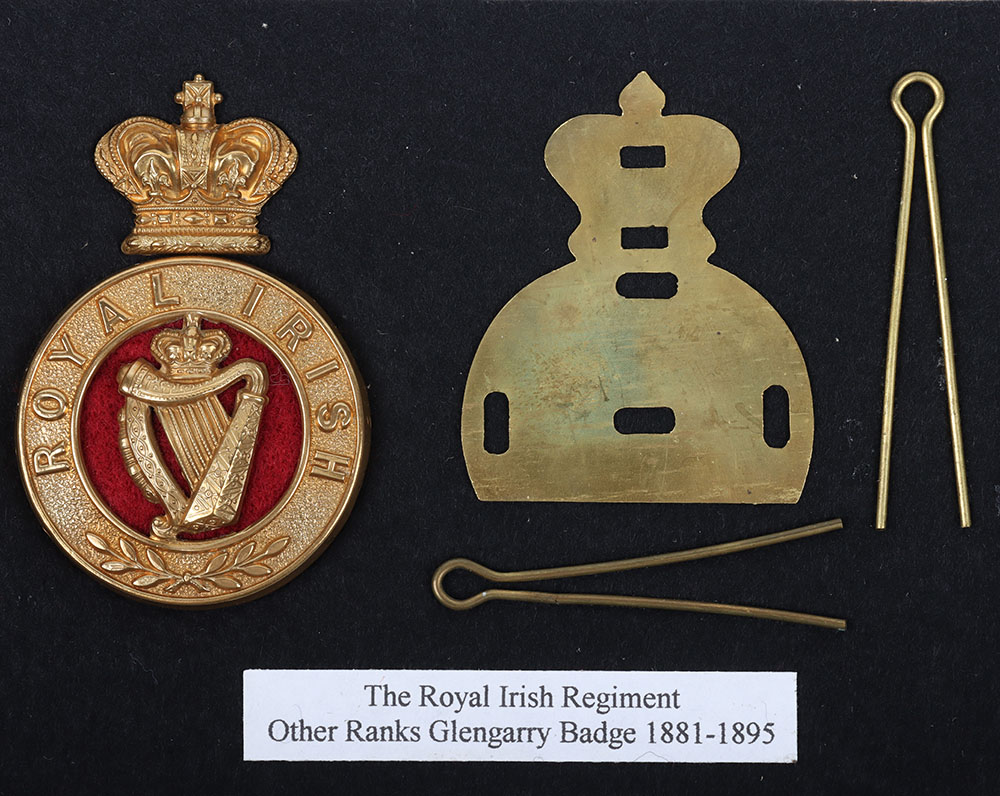 Victorian Royal Irish Regiment Other Ranks Glengarry Badge, good ...