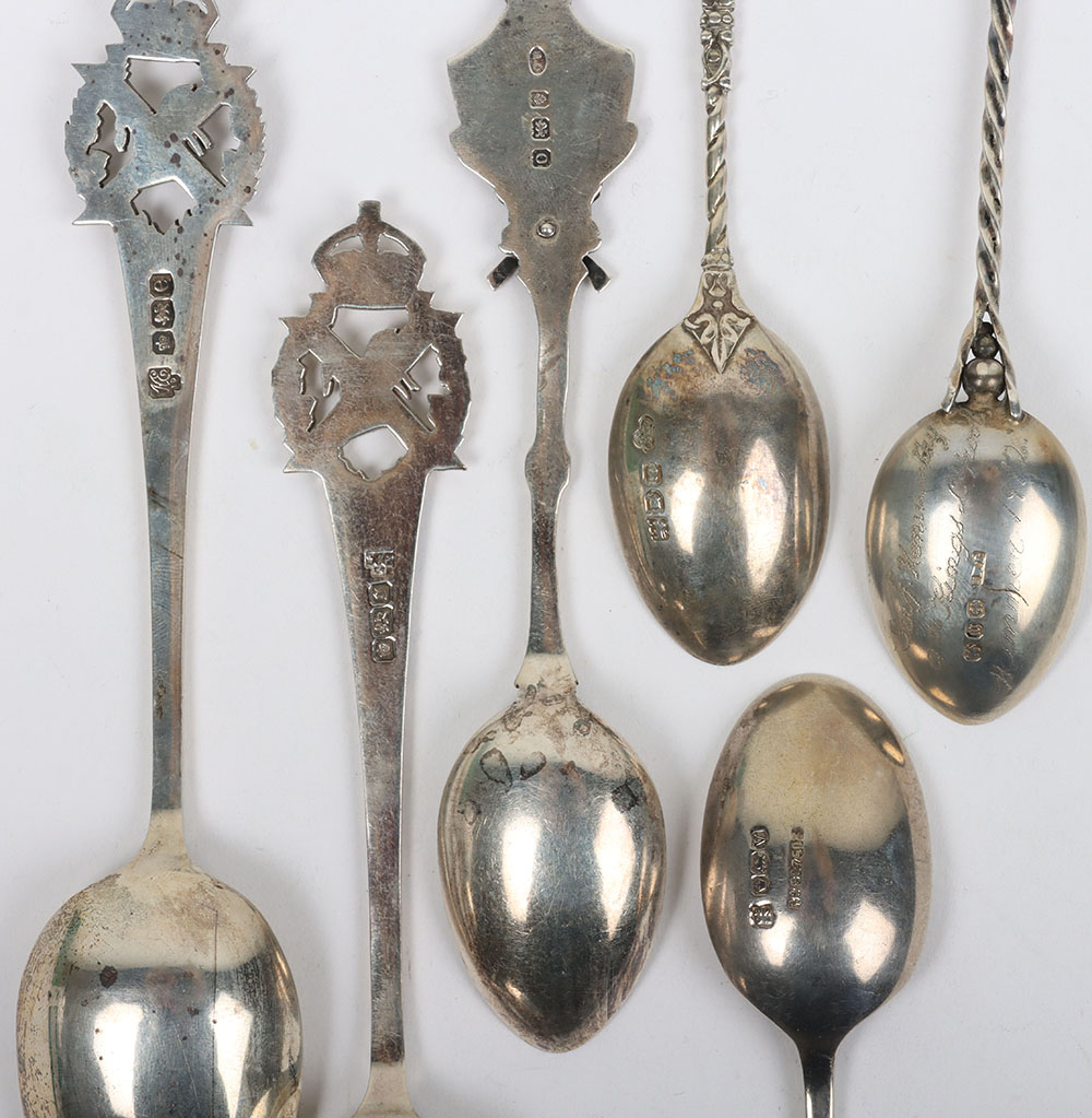 3x Hallmarked Silver Regimental Spoons of the Liverpool Scottish ...