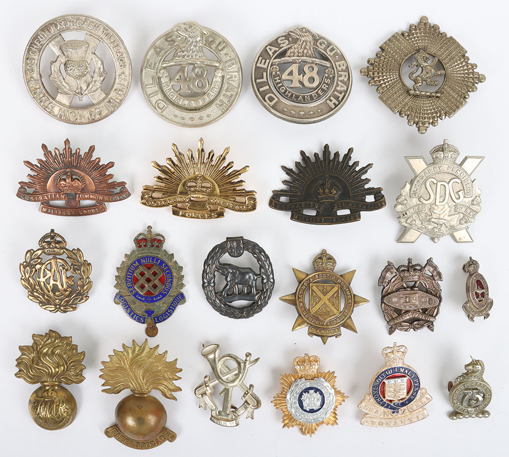 Grouping of Overseas / Commonwealth Badges, including RCAF cap badge ...