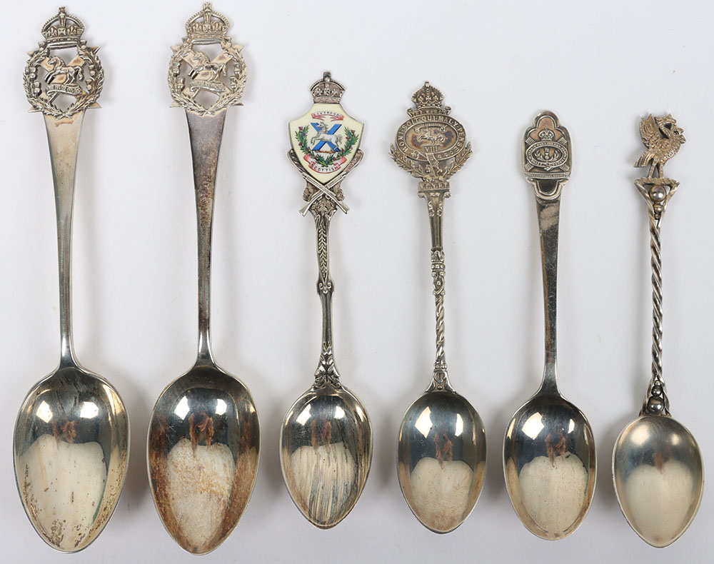 3x Hallmarked Silver Regimental Spoons of the Liverpool Scottish ...