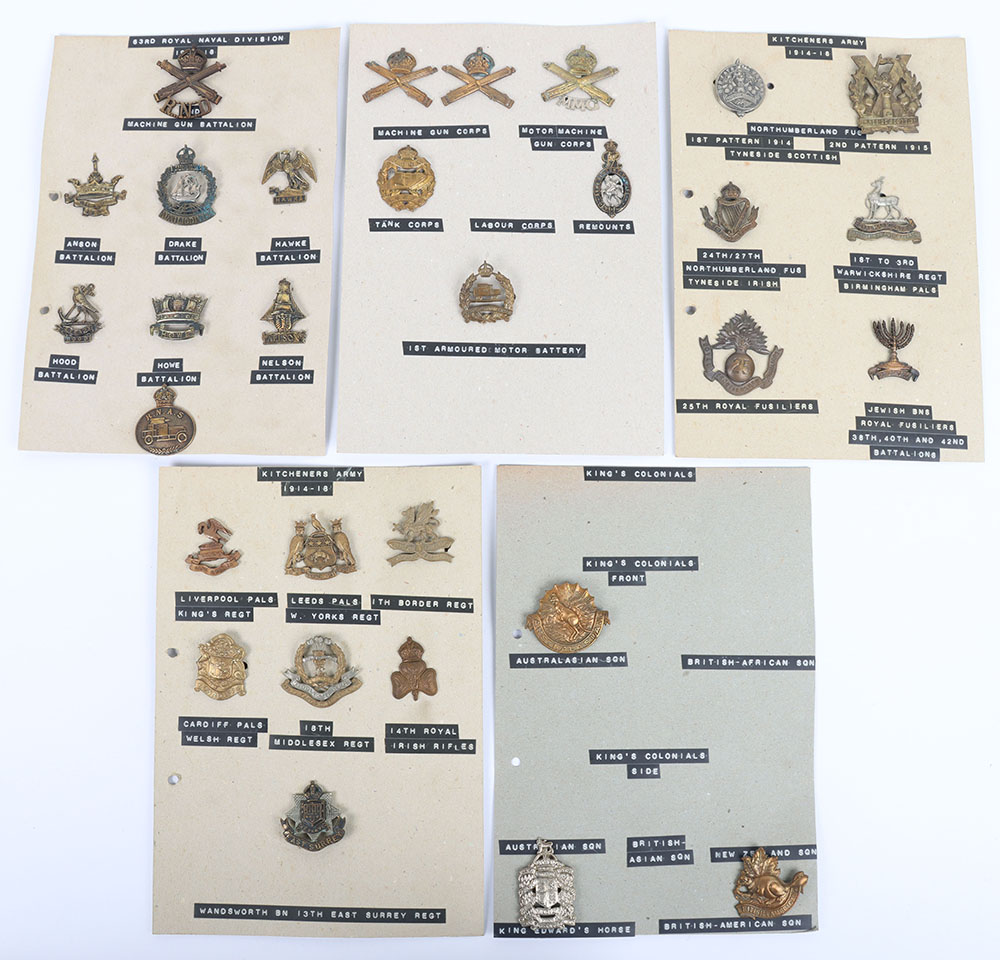 Military Cap Badges: Five cards of badges to include Royal Naval ...