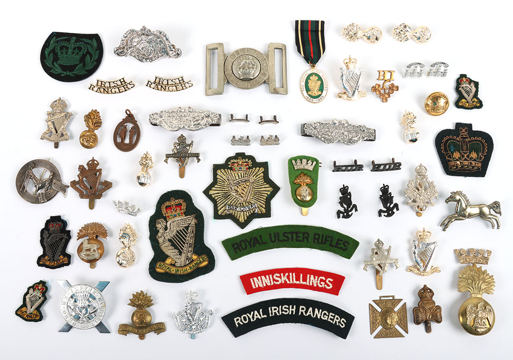 Grouping of Irish Regiments Badges, including various cap badges ...