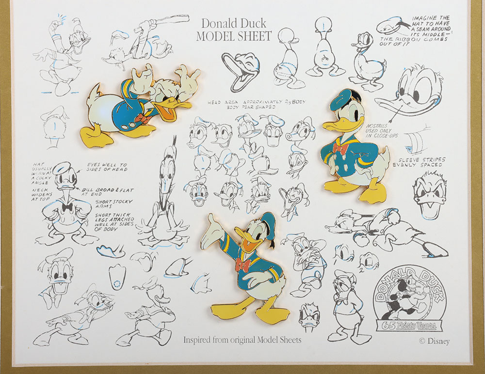 Donald Duck Model Sheets, Walt Disney Limited Edition Pin Set, with ...