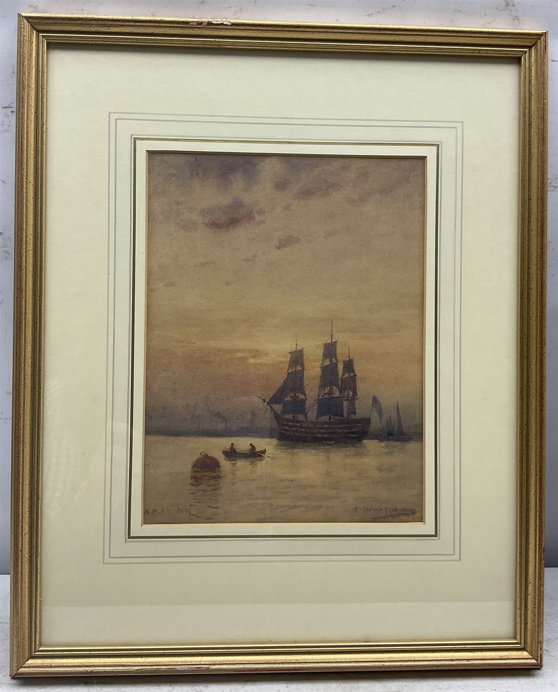 Robert William Esdaile Richardson (British 1861-1941): 'HMS Victory' in ...