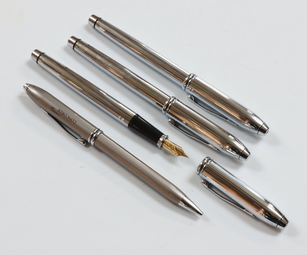 A Cross commemorative Concord fountain pen, 2 others and a ballpoint ...