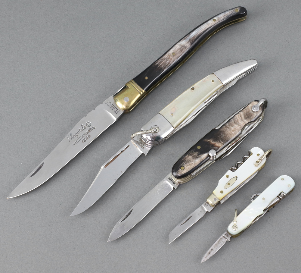 J B & Son a double bladed folding pocket knife with corkscrew and pick ...
