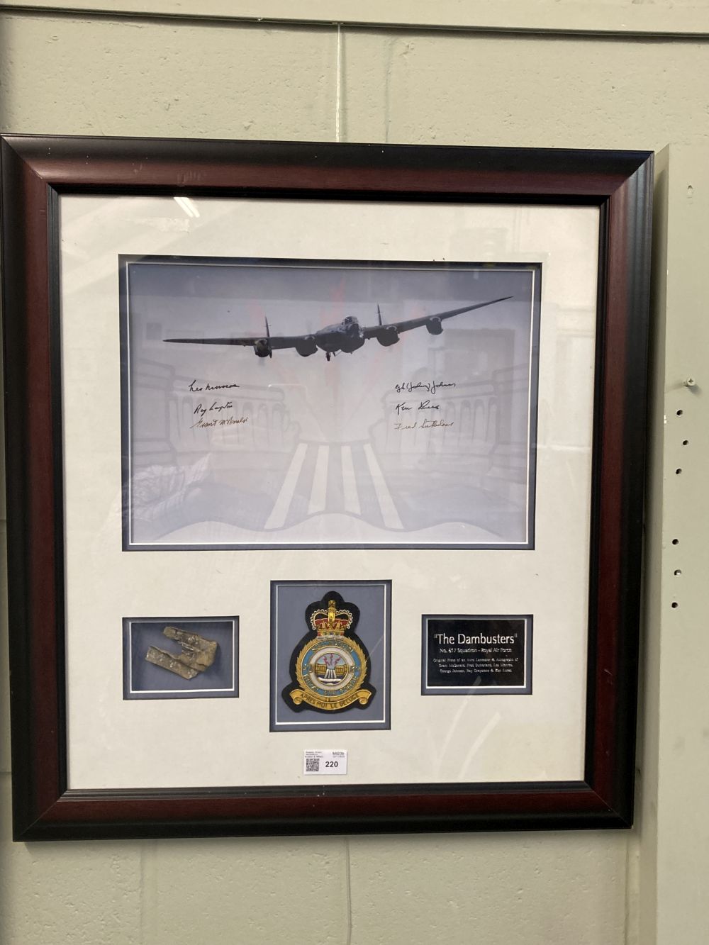 * Dambusters (617 Squadron). Avro Lancaster relic, presented in a ...