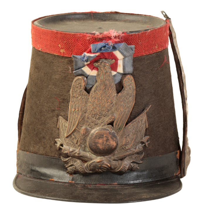 AN ORIGINAL FRENCH OFFICERS 1818 PATTERN SHAKO this example is missing ...