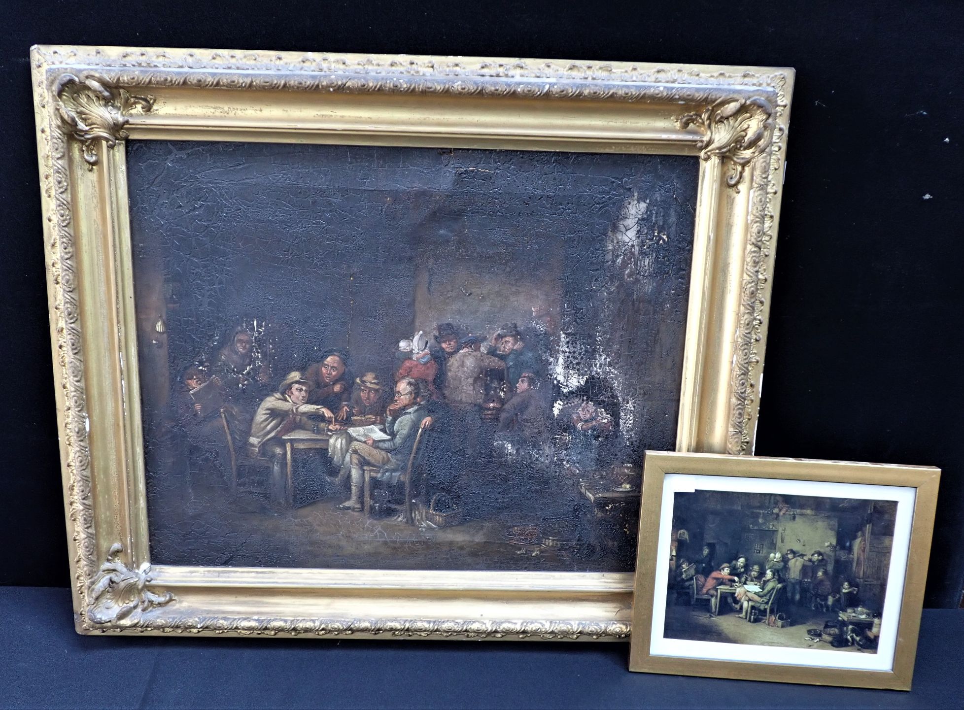 AFTER DAVID WILKIE: 'THE VILLAGE POLITICIANS' oil on canvas,19th ...