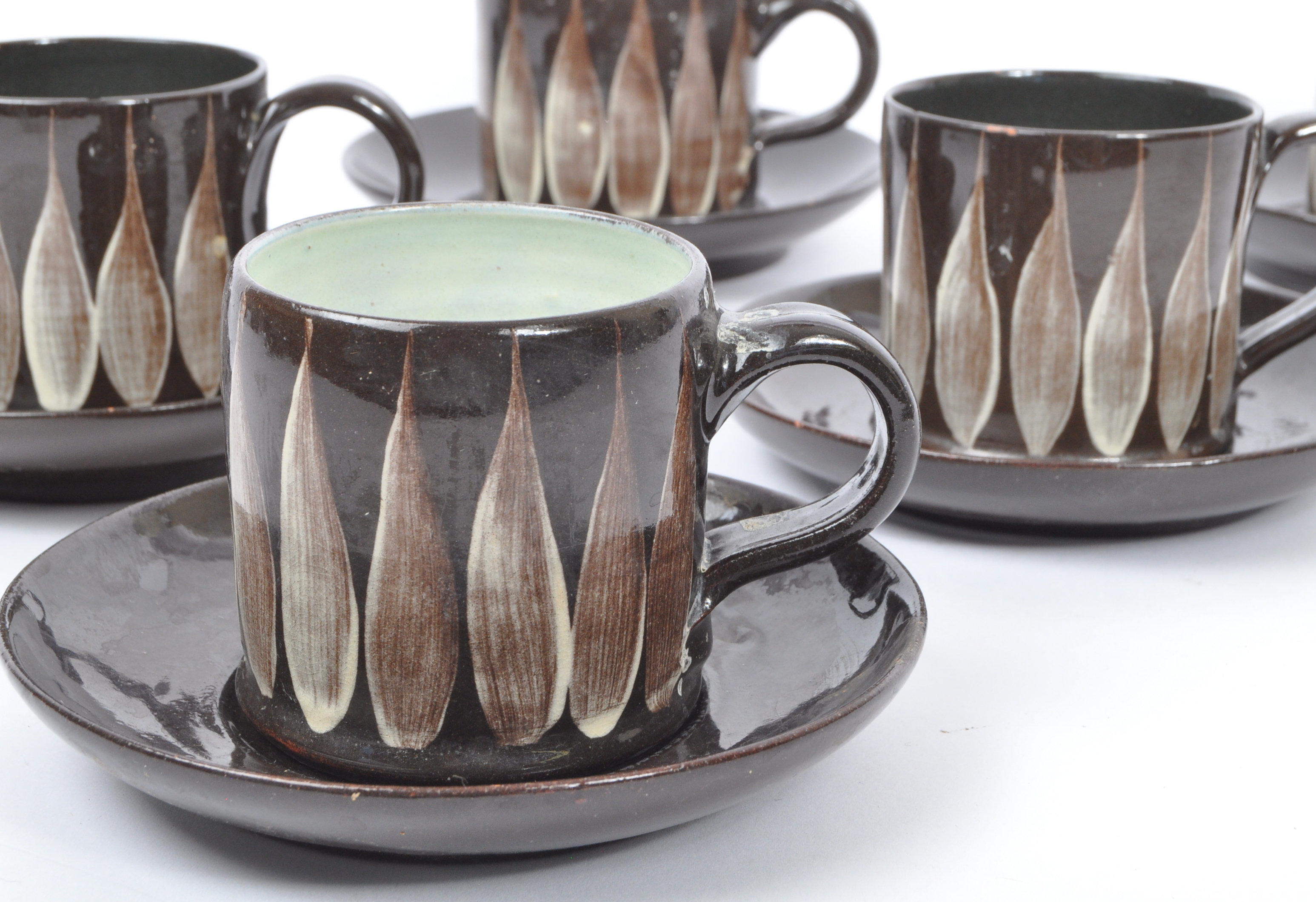 VINTAGE RETRO EARTHENWARE TEA SERVICE SET CLEVEDON POTTERY - auctions ...