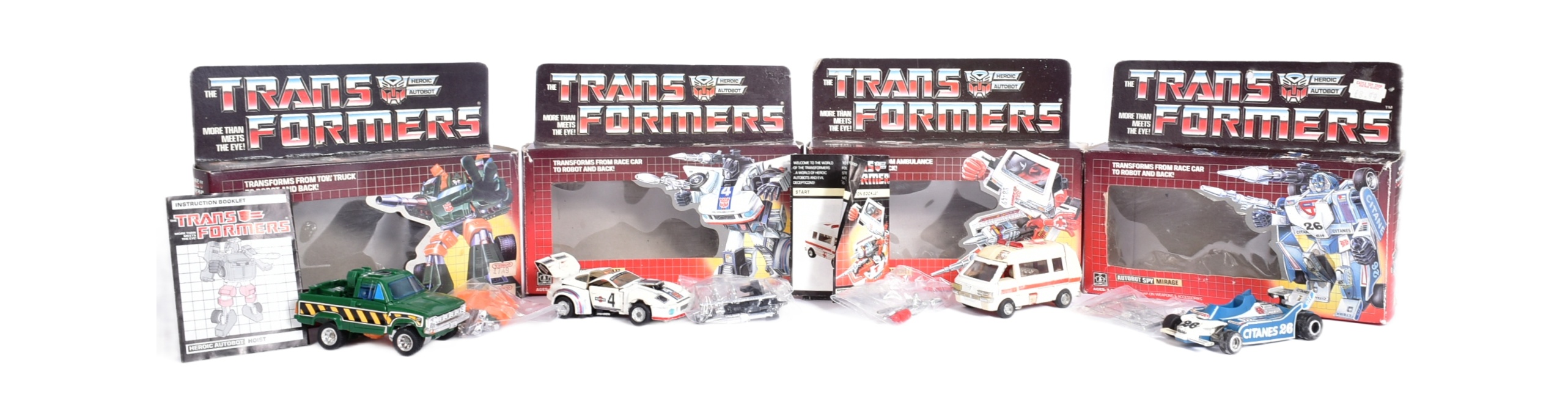 Transformers - a collection of x4 vintage 1980s Hasbro made G1 ...