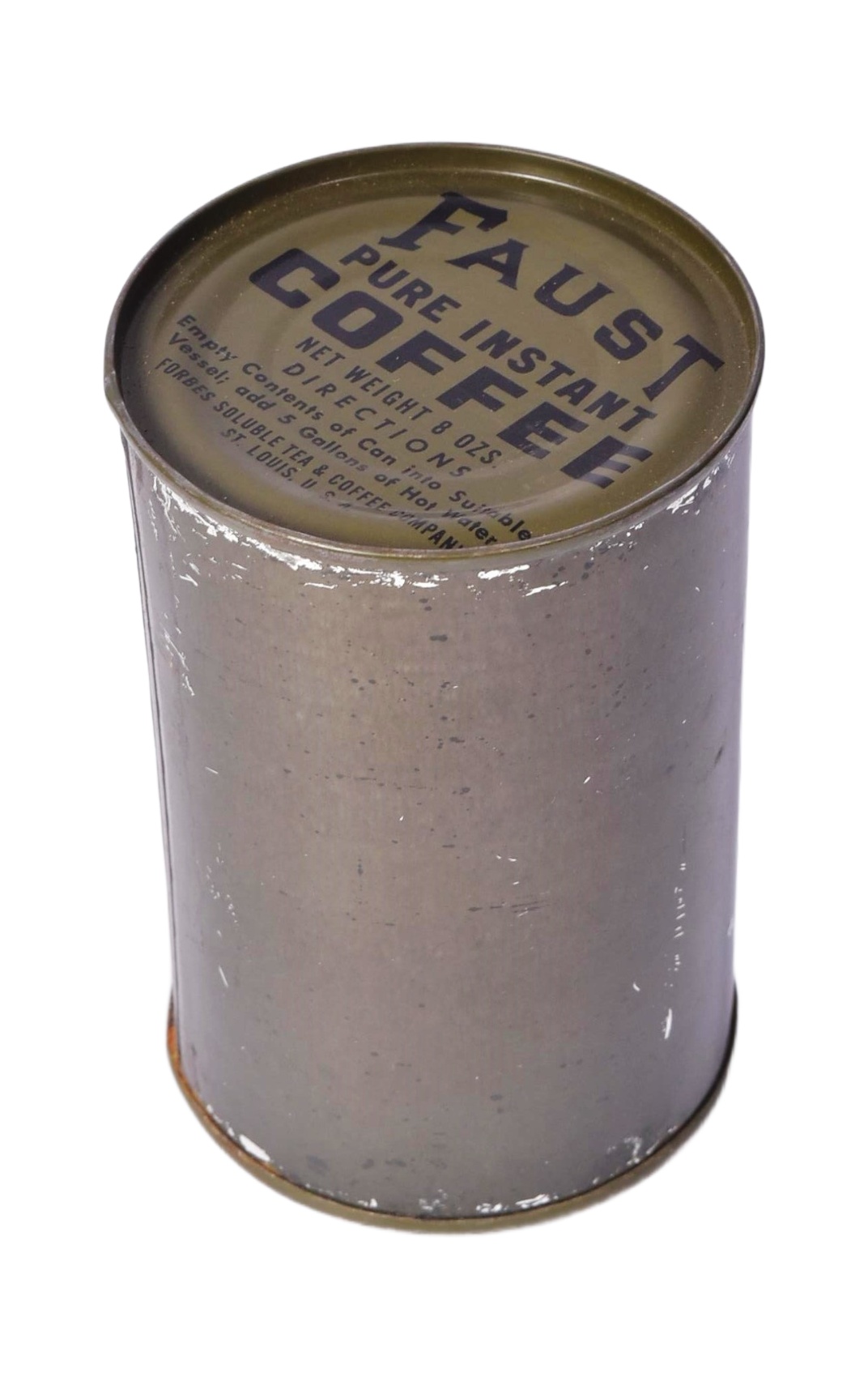 A WWII Second World War US United States Army instant coffee can. Dated ...