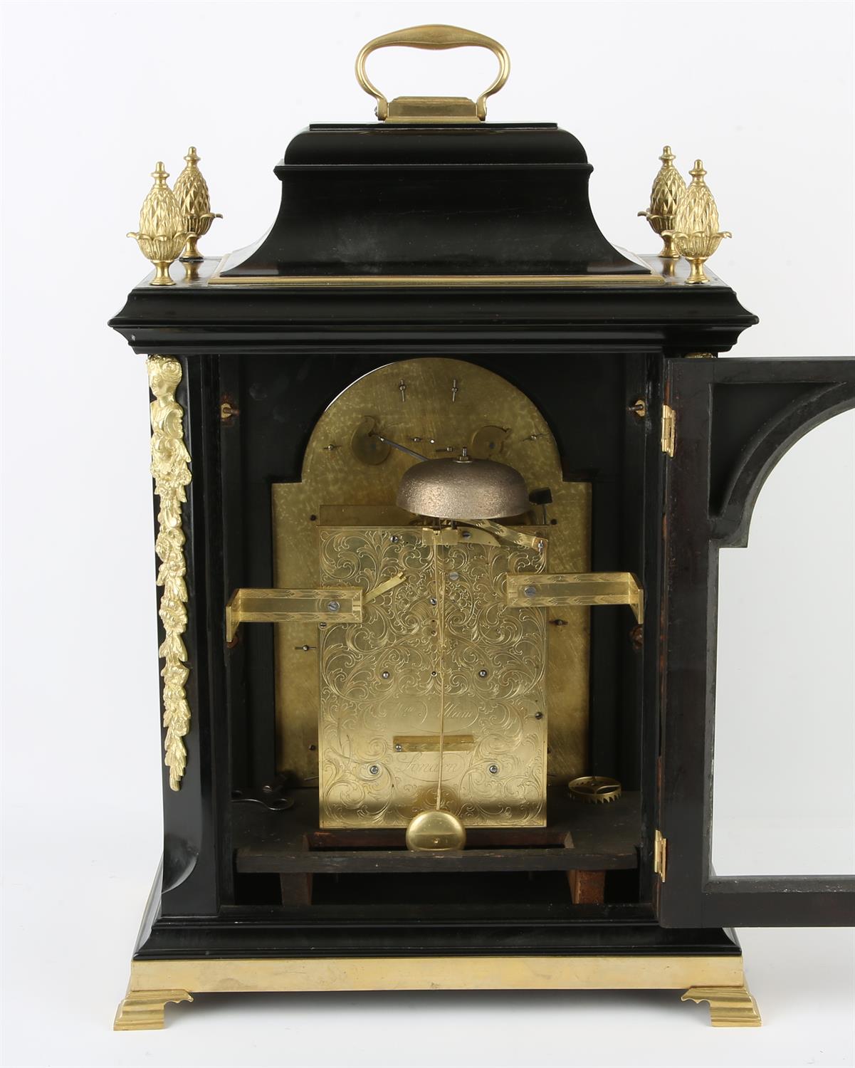 William Allam An ebonized striking verge bracket clock, the 8 inch ...