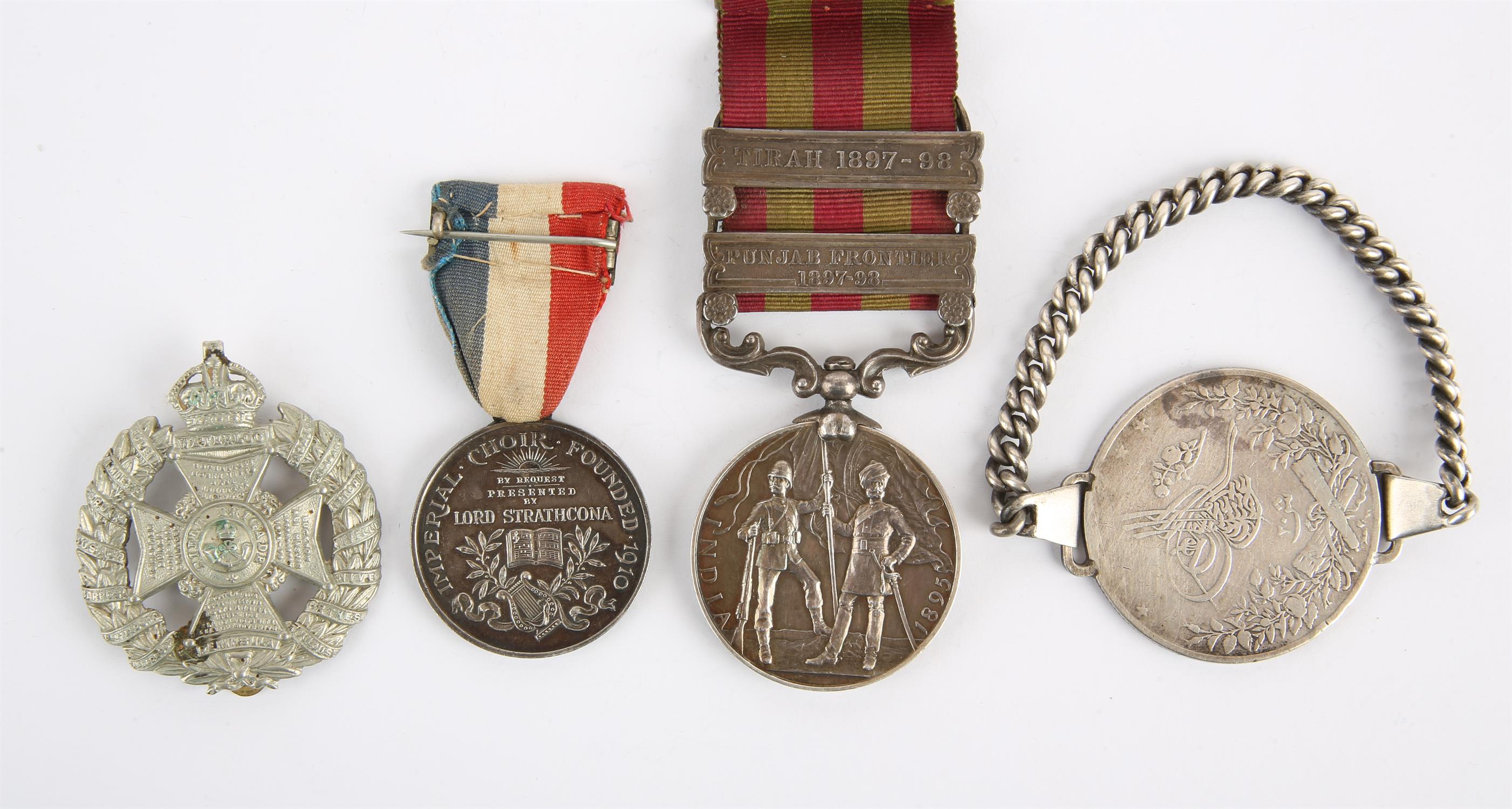 Four medals / medallions to include India General Service Medal, 1895 ...