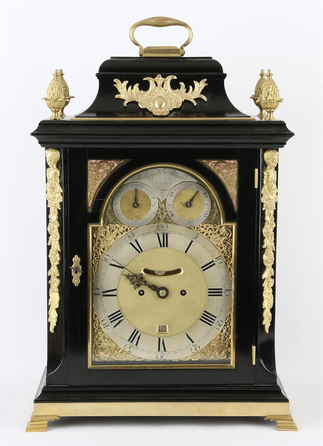William Allam An ebonized striking verge bracket clock, the 8 inch ...