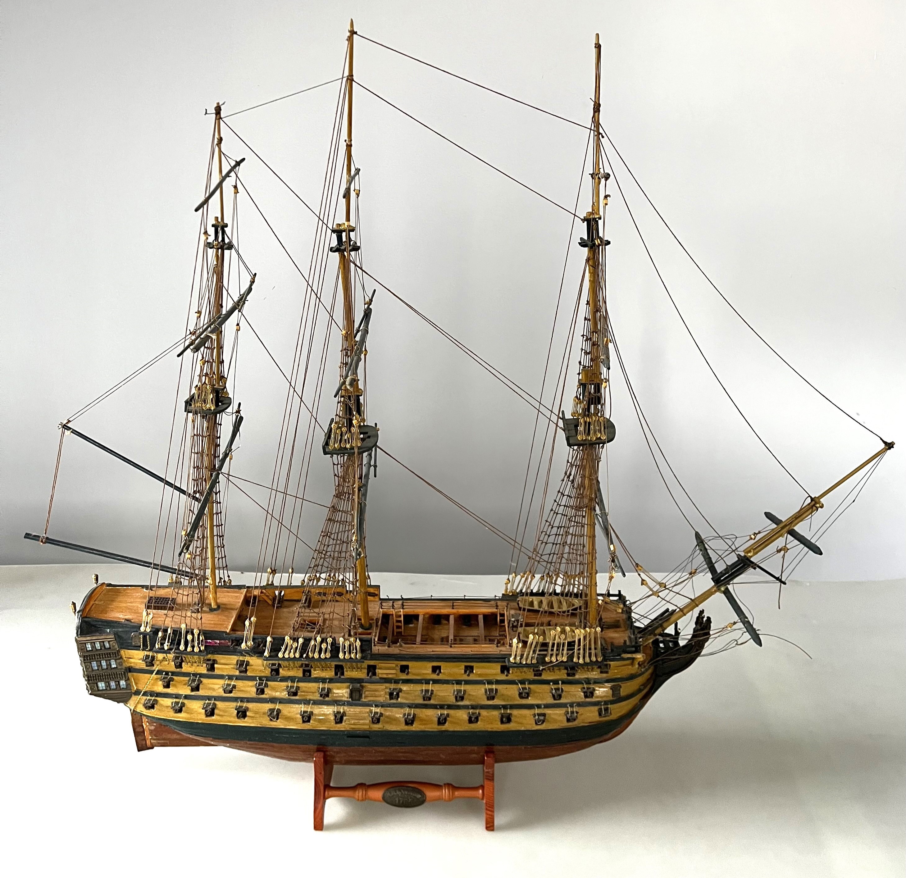 Model galleon 'HMS Victory 1765', 38" long x 33"high